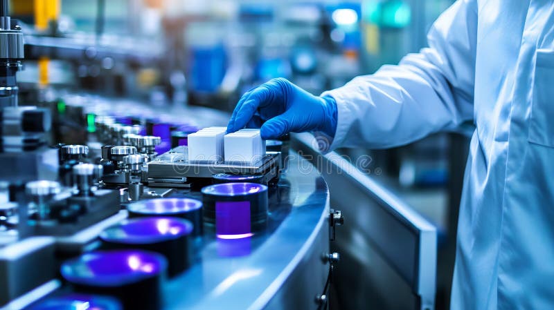 Worker Operating High-Speed Labeling Machine Stock Illustration ...