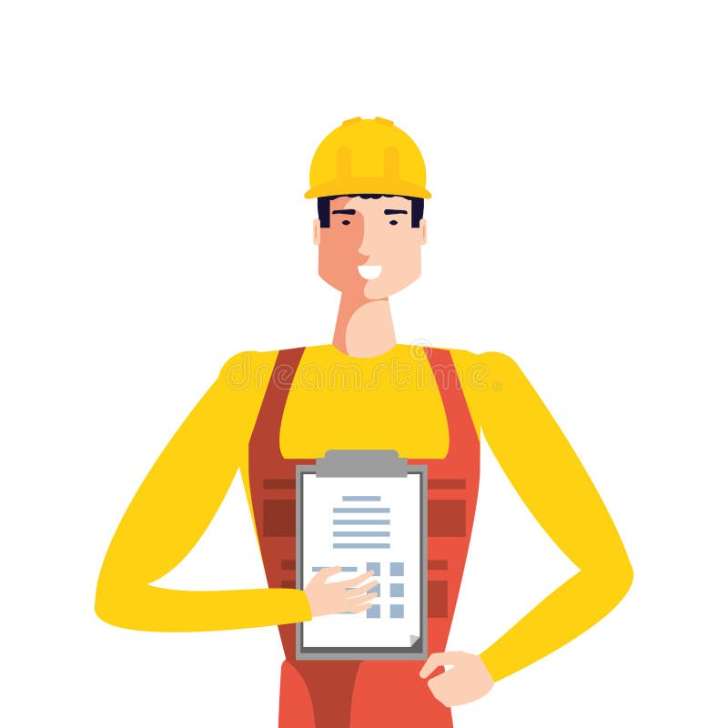 Worker Operator Industrial with Checklist Stock Illustration ...