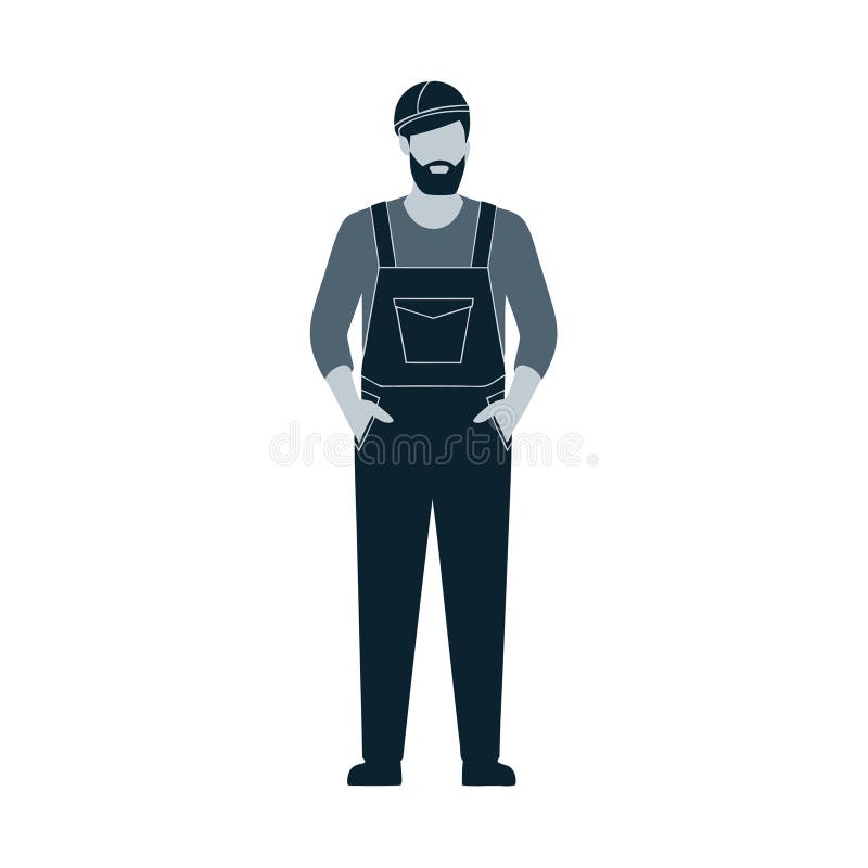Worker in Overalls with Cap Vector Illustration for Labor Concept ...