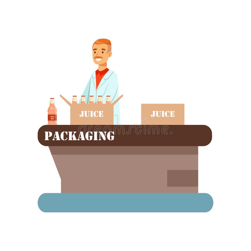 Worker Packing Boxes Cartoon Character Isolated on White Background ...