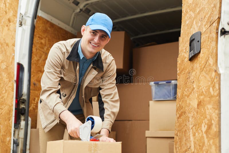 Worker packing the loads stock photo. Image of working - 189105510