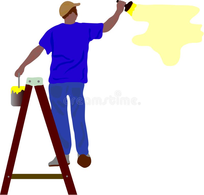 Handyman painting stock vector. Illustration of contractor - 4487357