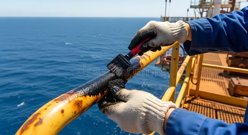 Offshore Platform Maintenance Stock Photo - Image of offshore ...