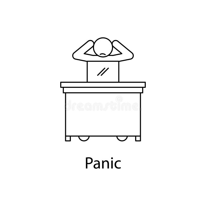 Worker in Panic Icon. Element People at the Workplace for Mobile ...