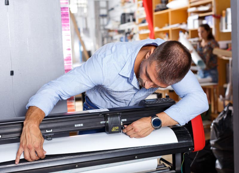 Worker Paper Print Work Place Stock Photo - Image of printshop ...
