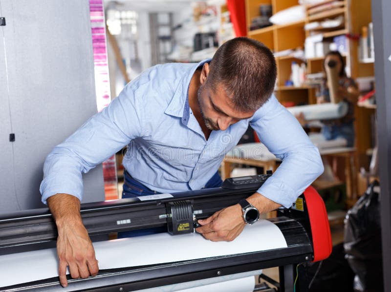 Worker Paper Print Work Place Stock Image - Image of designer, adhesive ...