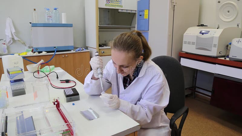 Worker is Performing DNA Analysis Stock Video - Video of scientist ...