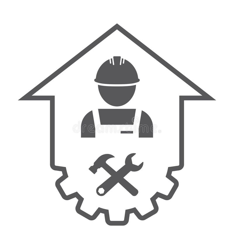 Worker person in house stock vector. Illustration of vector - 330521918