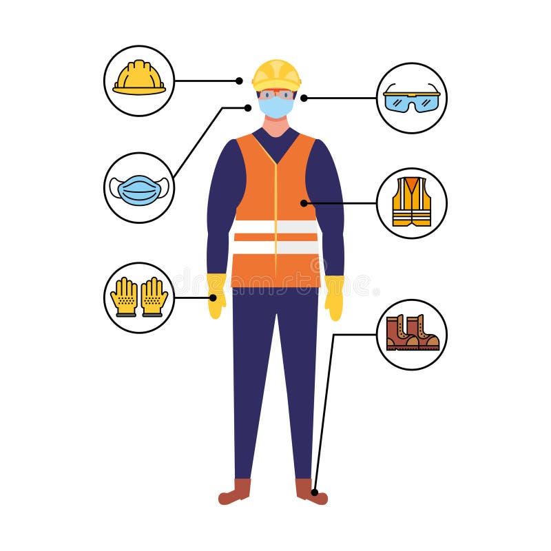 Worker with Personal Protective Equipment Stock Vector - Illustration ...