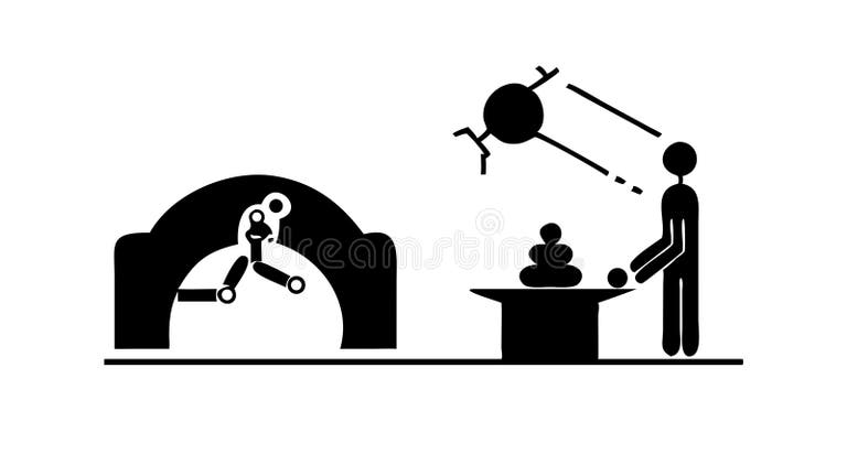 Worker with Pickaxe and Device, Resource Extraction, Vector Design ...