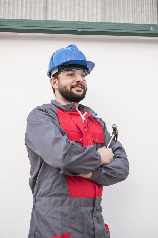 The worker guy measuring stock photo. Image of looking - 103264806