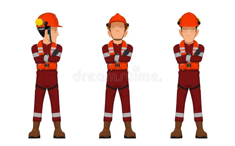 Worker is in the Position of Folded Arm Stock Vector - Illustration of ...