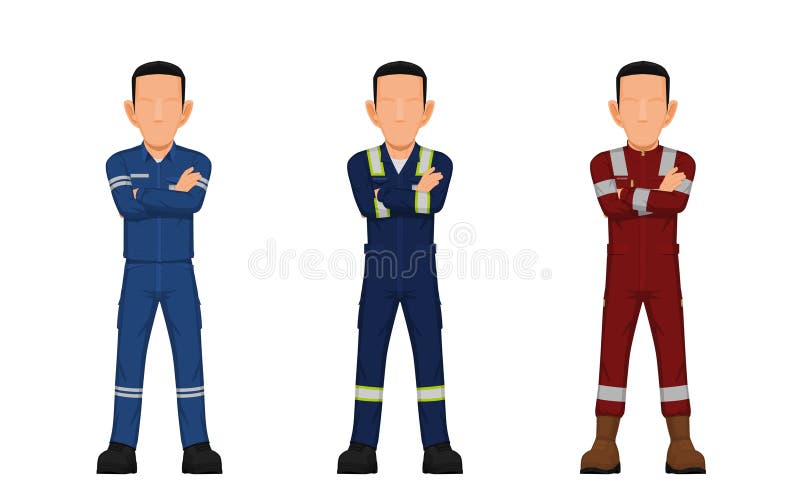 Worker is in the Position of Folded Arm Stock Vector - Illustration of ...