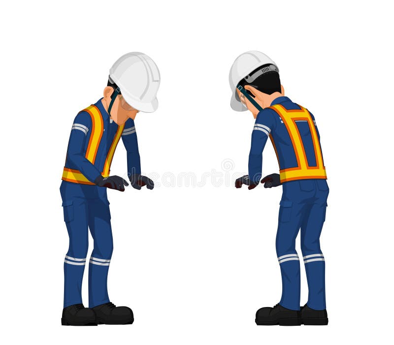 Worker is in the Position of Stooping Stock Vector - Illustration of ...