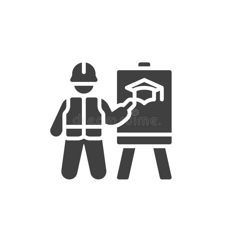 A Worker with PPE Attending Training Vector Icon Stock Illustration ...