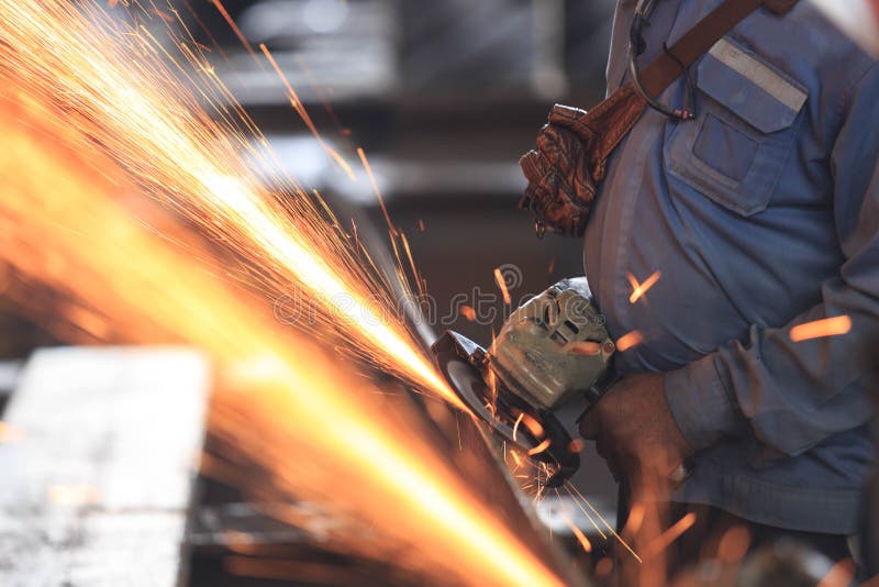 Close-up Grinding Process with Power Tool Stock Photo - Image of ...