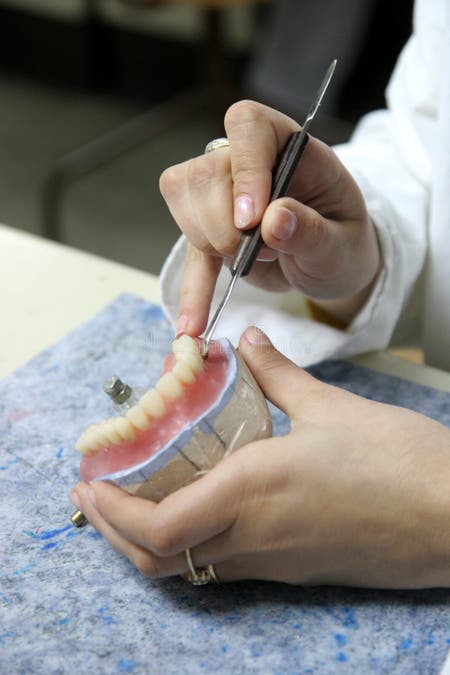 Worker Producing Fake Teeth Stock Image - Image of manufacturing ...