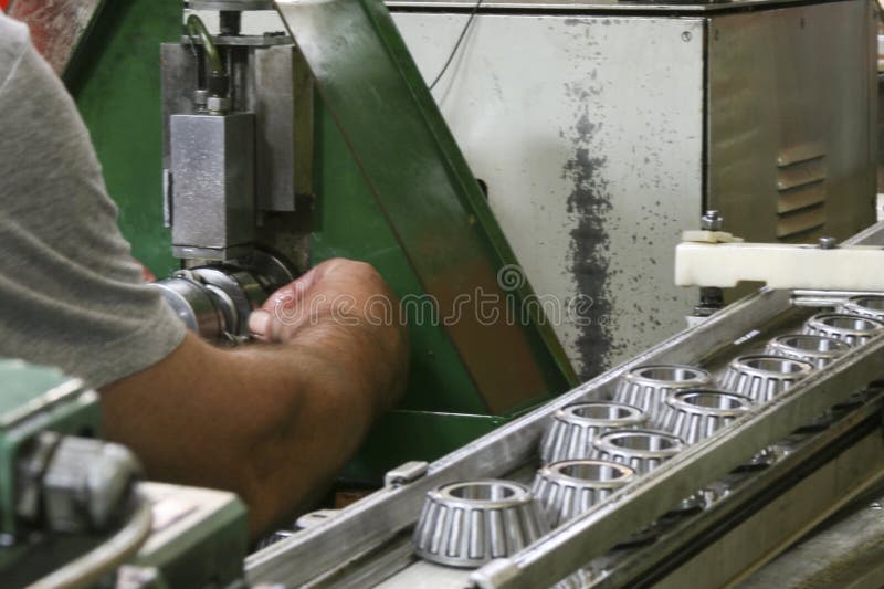 Worker in the Production of Bearings Stock Image - Image of machine ...