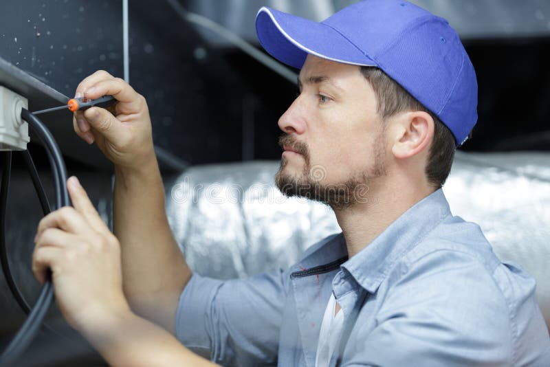 Worker during Production Process Stock Image - Image of production ...