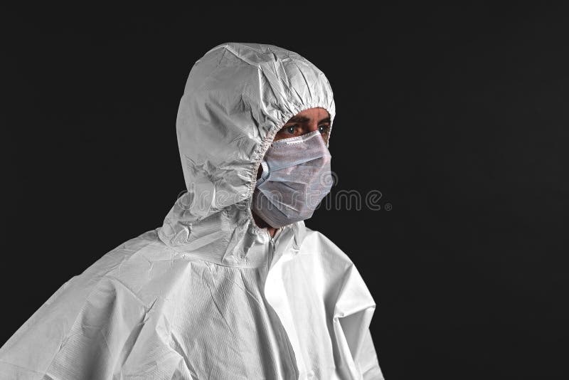 Worker Production in Protective Clothing and Dust Mask Stock Image ...
