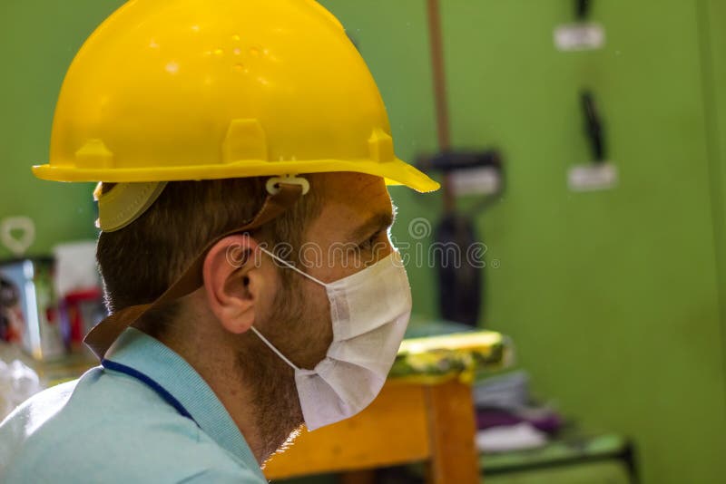 Worker in Protective Mask, Worker in Medical Mask, Construction Worker ...