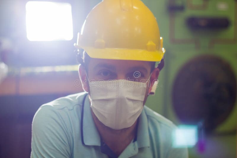 Worker in Protective Mask, Worker in Medical Mask, Construction Worker ...
