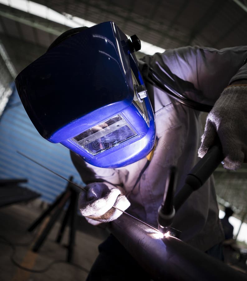 Worker with Protective Mask Welding Stock Image - Image of industry ...