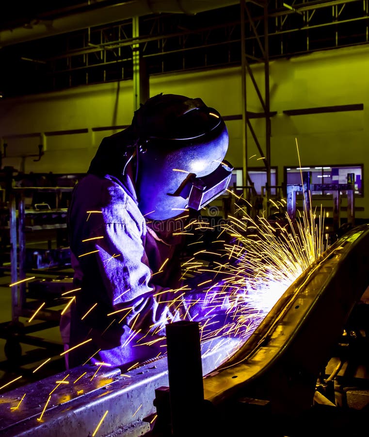 Worker with Protective Mask Welding Stock Image - Image of making ...