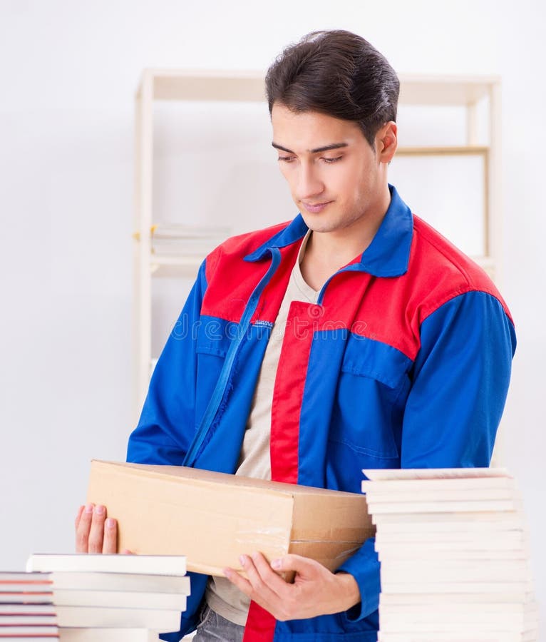 Worker in Publishing House Preparing Book Order Stock Image - Image of ...