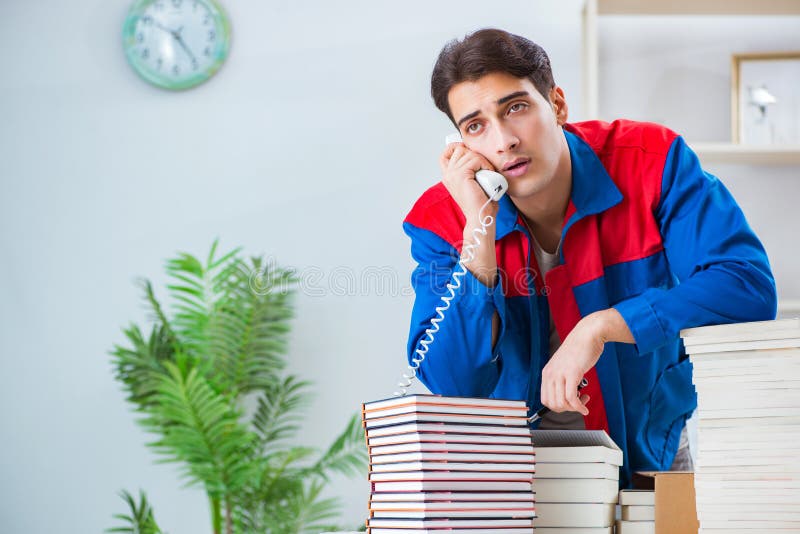 The Worker in Publishing House Preparing Book Order Stock Image - Image ...