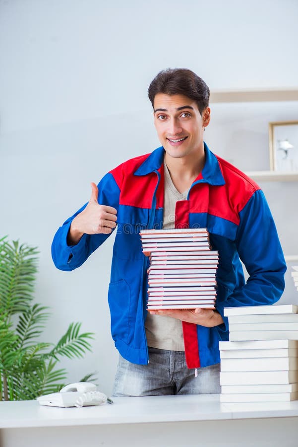 The Worker in Publishing House Preparing Book Order Stock Photo - Image ...