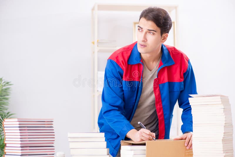 The Worker in Publishing House Preparing Book Order Stock Image - Image ...
