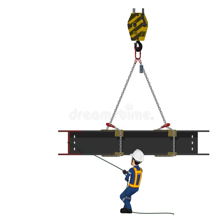 A Worker is Pulling the Tag Line Stock Vector - Illustration of ...