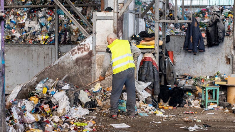 An Employee at Waste Sorting Plant Editorial Stock Image - Image of ...