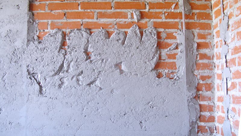 Worker Putting Plaster on Brick Wall, Stock Video - Video of stucco ...