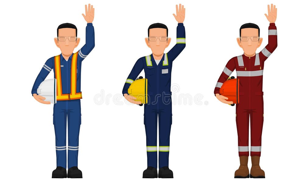 Worker is Raising Hand Overhead Stock Vector - Illustration of ...