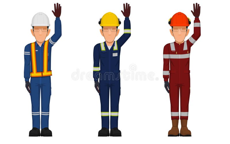 Worker is Raising Hand Overhead Stock Vector - Illustration of view ...