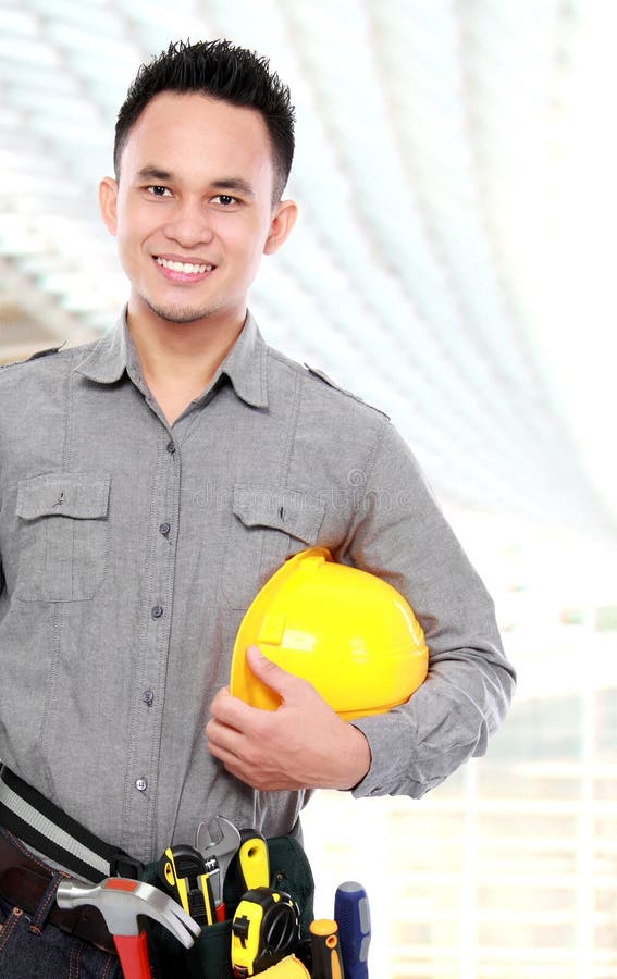 Worker ready to work stock photo. Image of adult, asian - 28244320