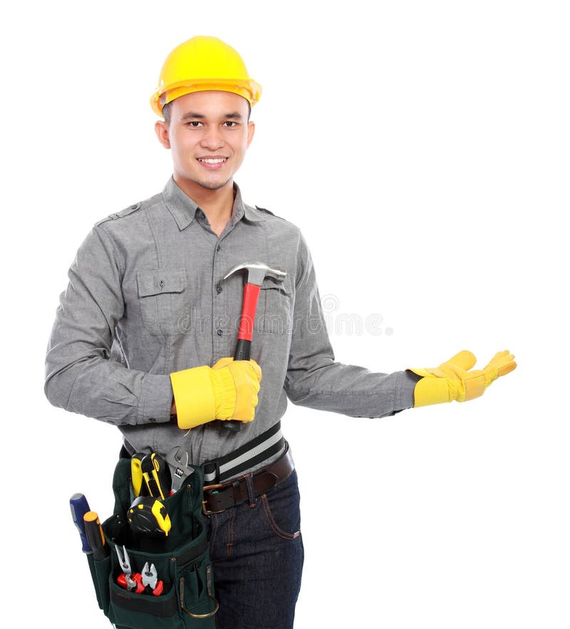Worker ready to work stock photo. Image of repair, handsome - 28244340