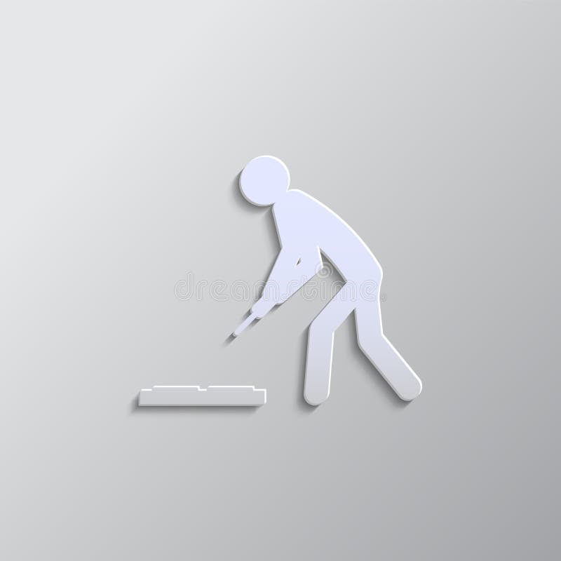 Worker, Ream, Work Paper Style Icon. Grey Color Vector Background Stock ...