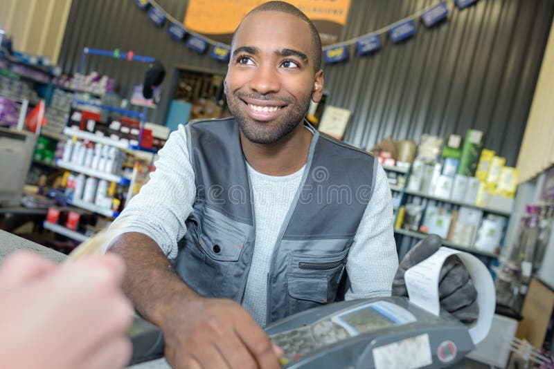 Worker Receiving the Payment Stock Image - Image of banking ...
