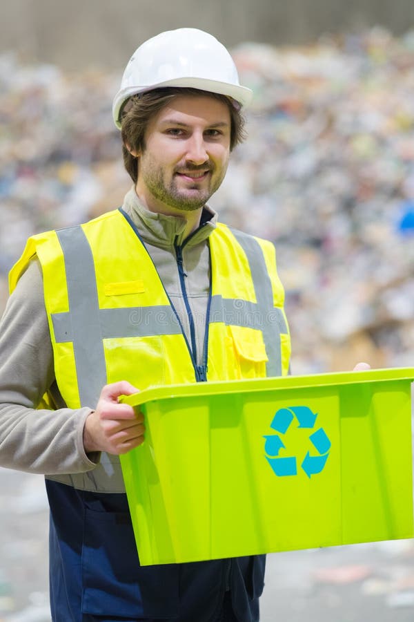 Worker in recycle center stock image. Image of foreman - 173909171
