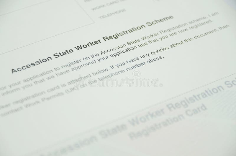 Worker registration form stock photo. Image of immigration - 62984596