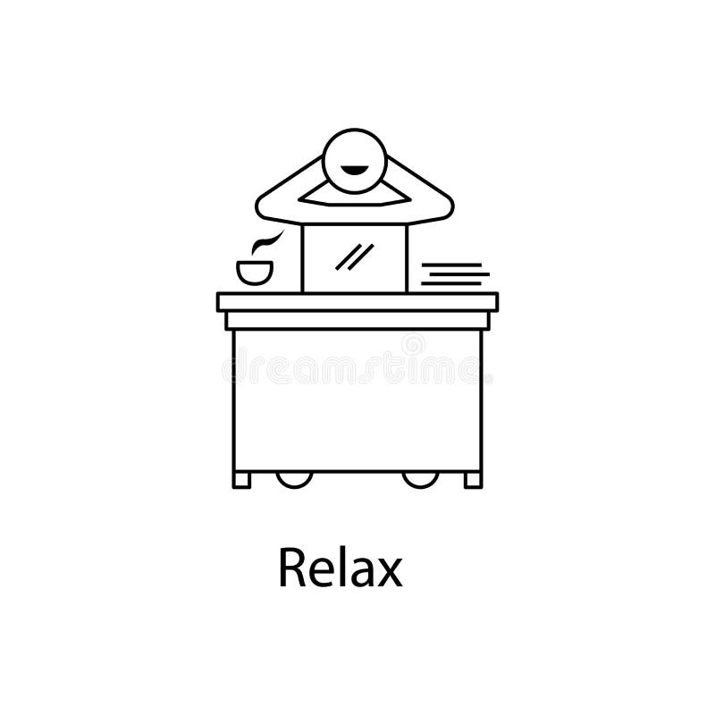 Worker in Relax Icon. Element People at the Workplace for Mobile ...