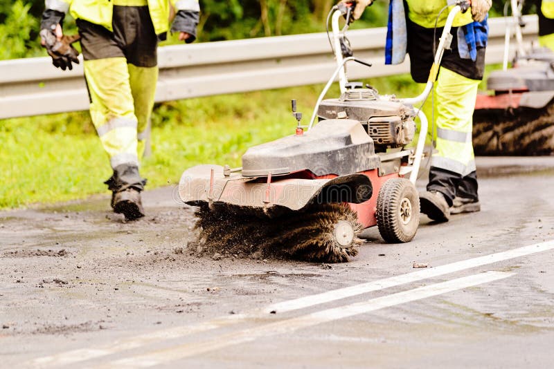 Worker Removes Upper Layer of the Tarmac Stock Photo - Image of layer ...