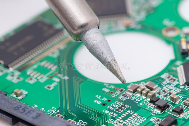 Worker Repair Green Harddisk Pcb Stock Photo - Image of backup, hosting ...