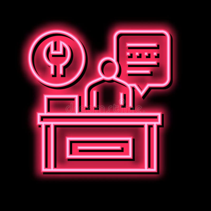 Worker Repair Service Neon Glow Icon Illustration Stock Vector ...