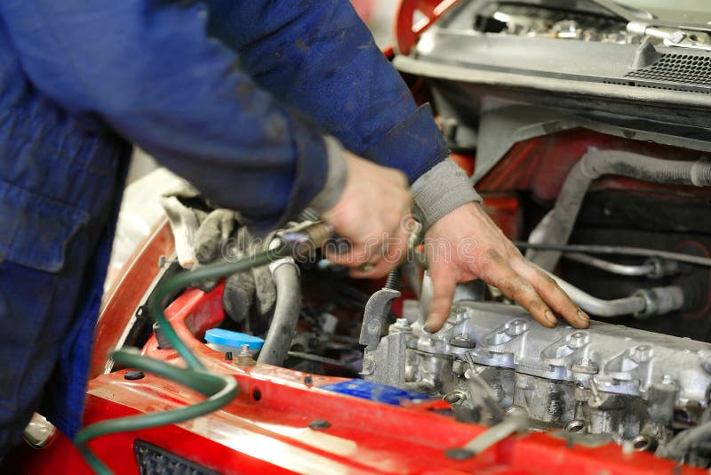 Worker repairs a car stock image. Image of metal, repairs - 79936831