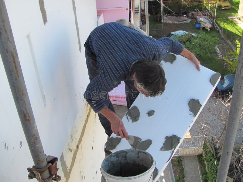 Worker editorial stock image. Image of house, roof, life - 90391569