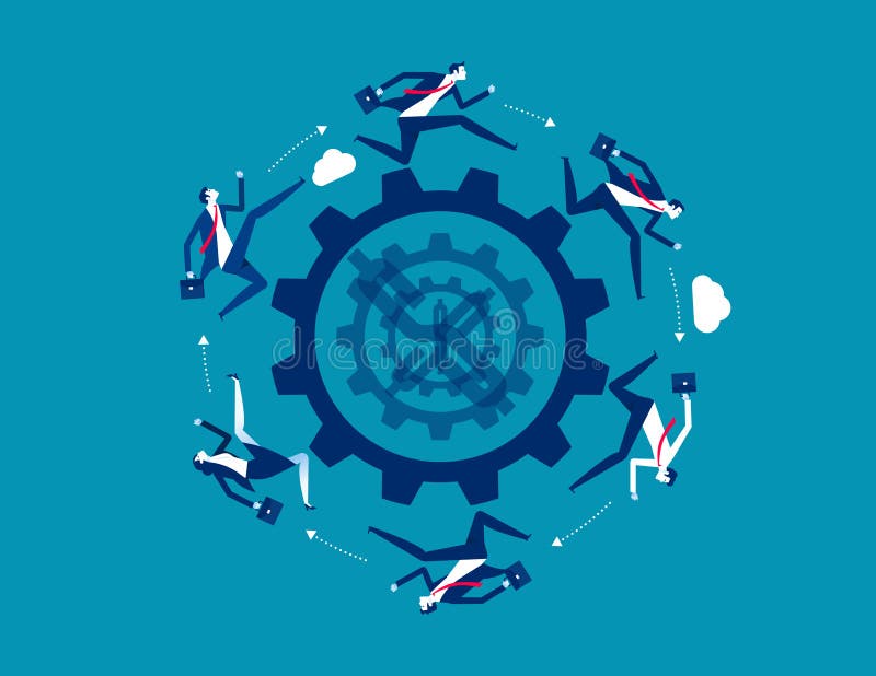 Worker Running Around Business. Business Motivation Profit Vector ...